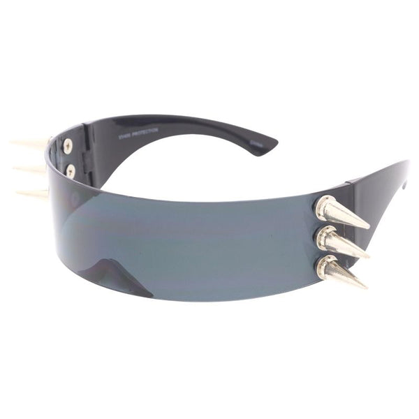 Futuristic Wrap Around Spike Sunglasses D329 - zeroUV