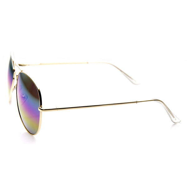 Retro Festival Rainbow Revo Lens Aviator Sunglasses - zeroUV