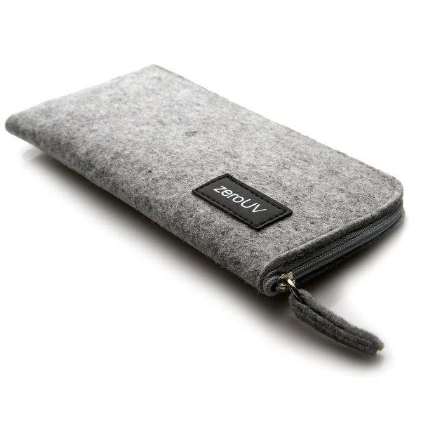 Soft Felt zeroUV Slim Zipper Sunglasses Case