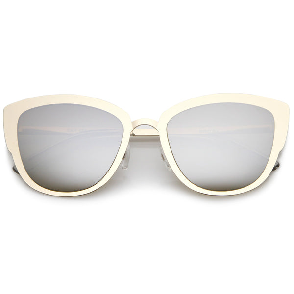 Premium Oversize Laser Cut Metal Cat Eye Sunglasses - zeroUV