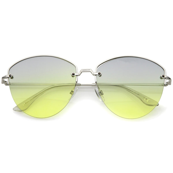Women's Half Frame Gradient Lens Sunglasses - zeroUV