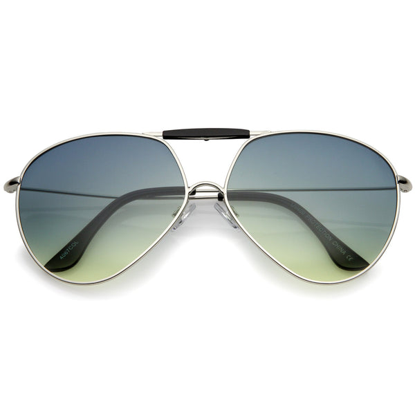 Modern Angled European Gradient Lens Aviator Sunglasses - zeroUV