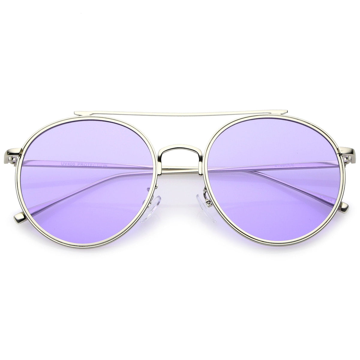 Modern Slim Round Color Tone Aviator Sunglasses - zeroUV