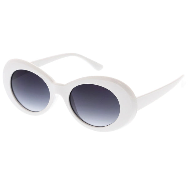 Retro Clout Oval Round 90's Gradient Lens Sunglasses - zeroUV