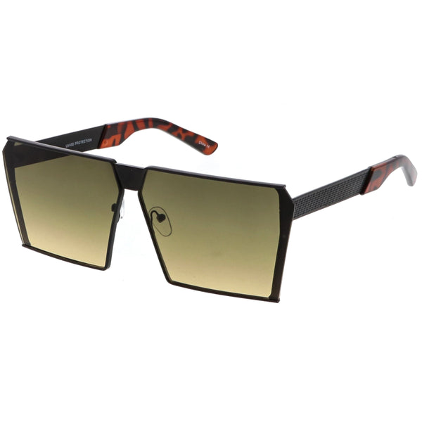 Retro Modern Space Laser Flat Top Aviator Sunglasses - zeroUV