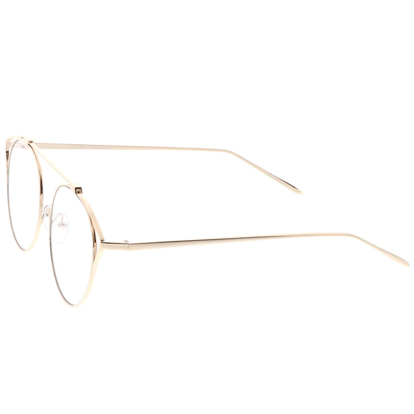 Retro Modern Full Metal Wire Frame Clear Lens Glasses - zeroUV