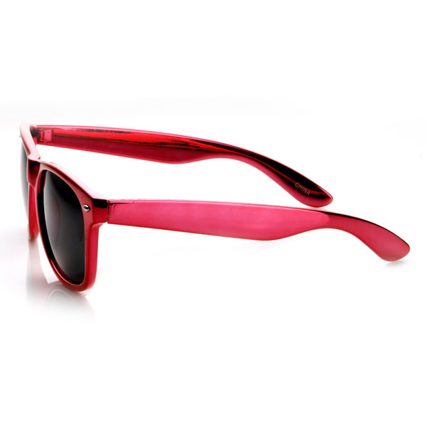 Shiny Foil Reflective Coating Retro Horned Rim Sunglasses 8724 - zeroUV