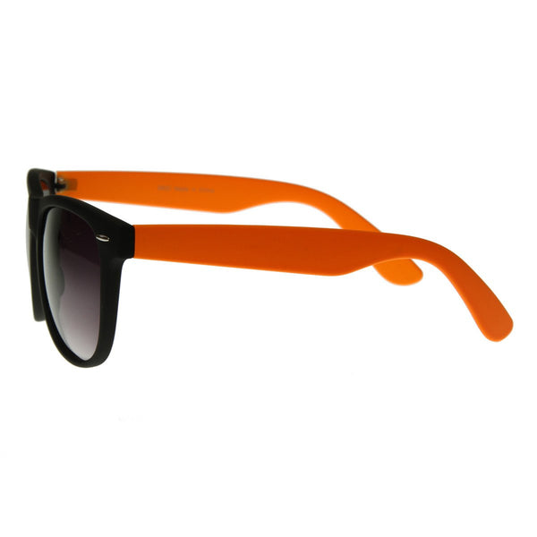 Retro Neon Color 2 Tone Horned Rim Sunglasses - zeroUV