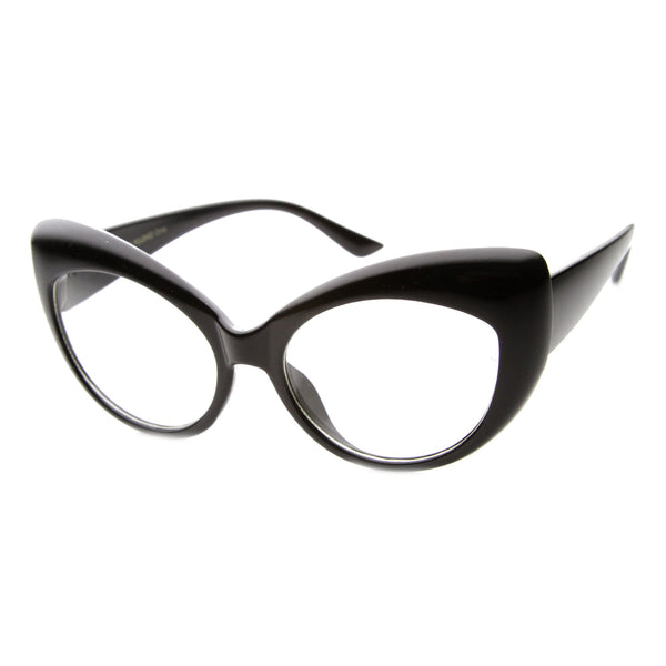 Retro 1950's Pointed Cat Eye Clear Lens Glasses - zeroUV