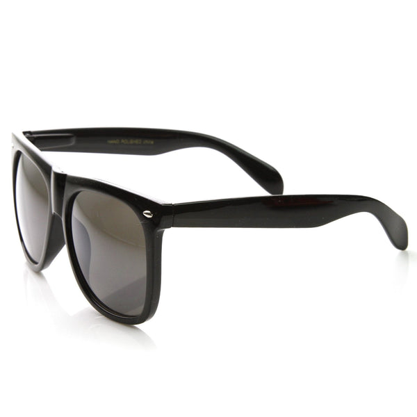 Oversize Retro Light Mirrored Lens Wayfarer Sunglasses - zeroUV