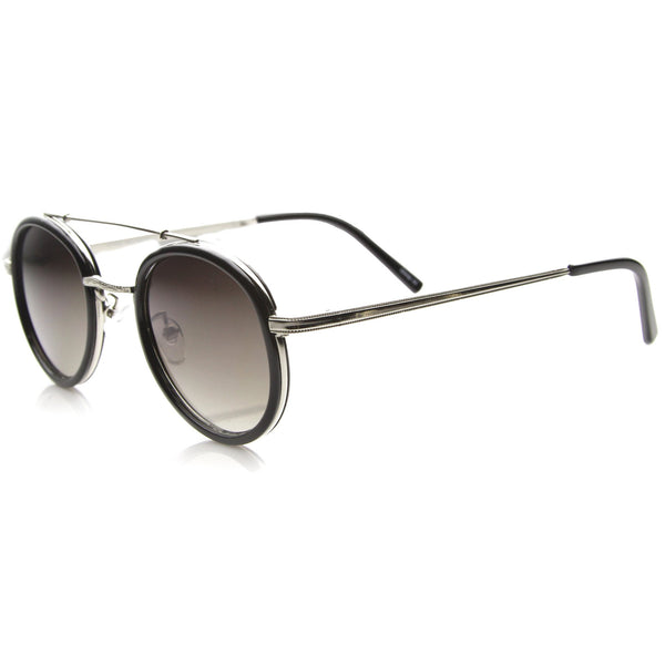 Retro Vintage Dapper Round Aviator Sunglasses - zeroUV