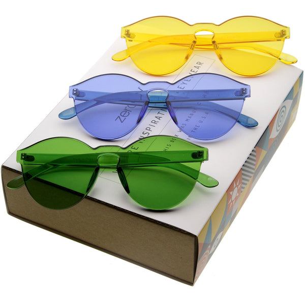 Futuristic Modern Monoblock Color Tone Sunglasses - zeroUV