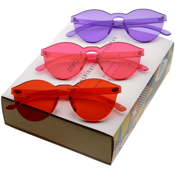 Futuristic Modern Monoblock Color Tone Sunglasses - zeroUV