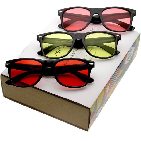 Limited Edition Retro Horn Rimmed Color Tone Sunglasses - zeroUV