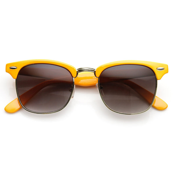 Retro Pastel Half Frame Wayfarer Sunglasses - zeroUV