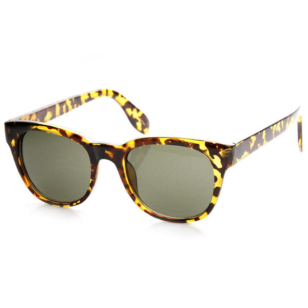 Retro Bold Frame Indie Horned Rim Sunglasses - zeroUV