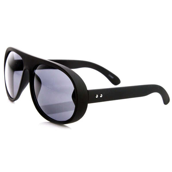 Oversize Retro Soft Rubberized Aviator Sunglasses - zeroUV